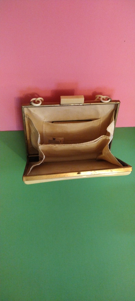 1940's Art Deco Ivory / Pale Yellow Bakelite Evening … - Gem