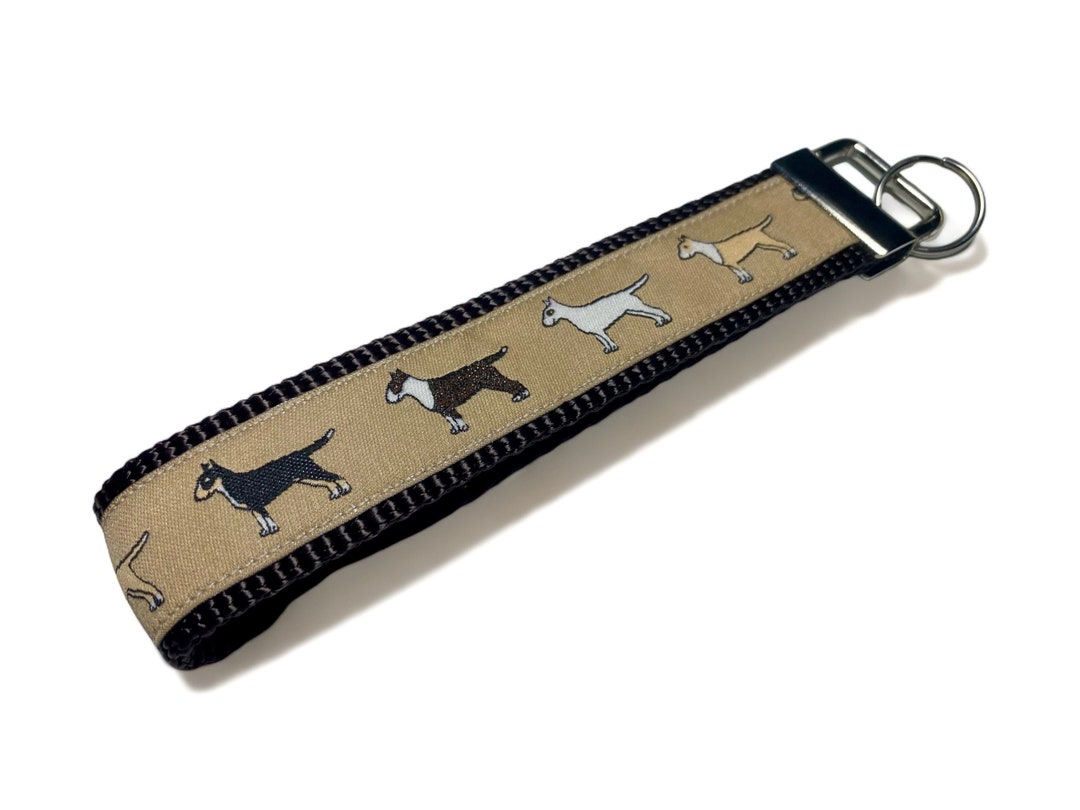 Bull Terrier - Brown - Key Fob - 5" Looped in Length - 1" Wide - Etsy