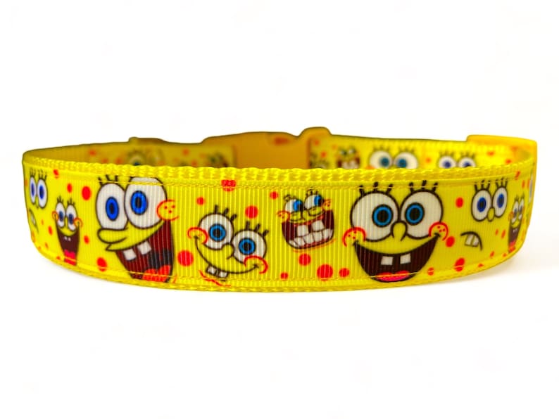 Spongebob - Cartoon - Dog Collar - 1" Wide - Matching Leash Optional - Etsy