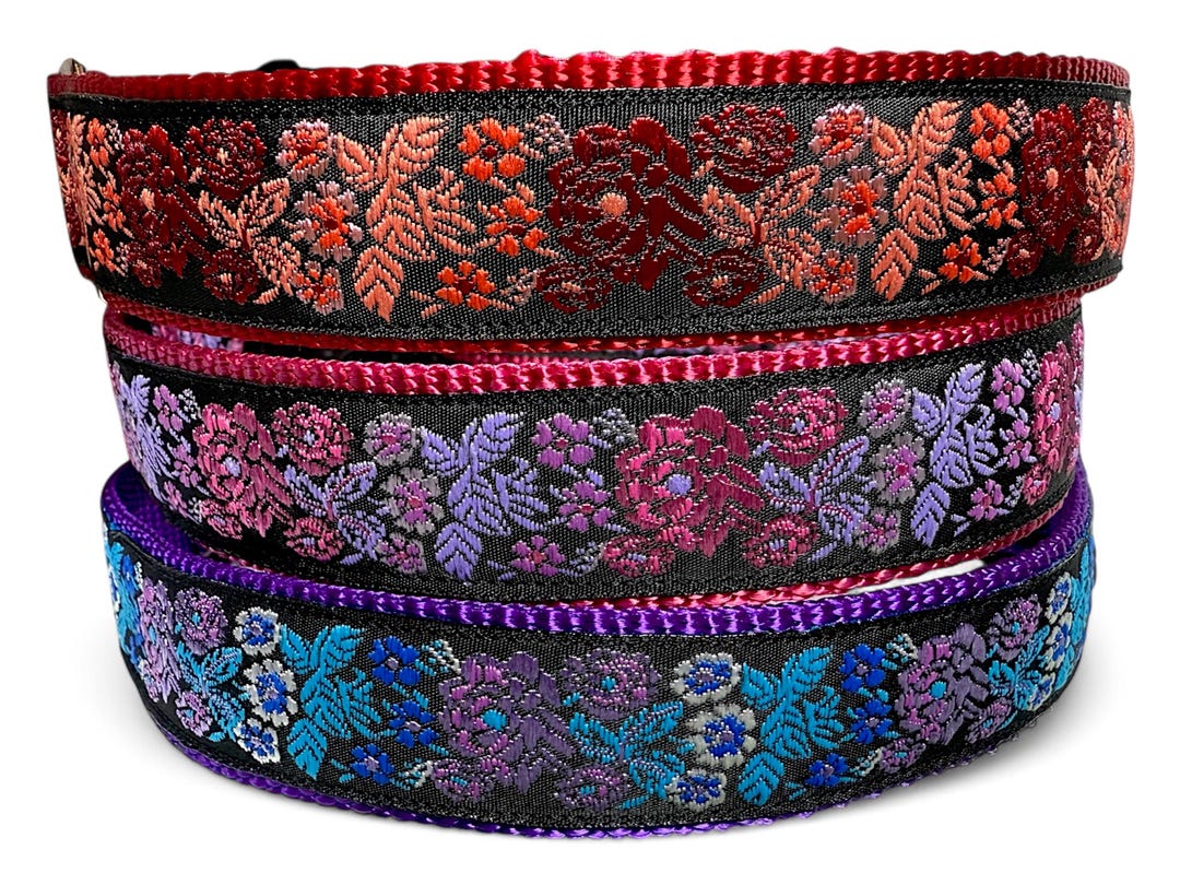Rose Dog Collar 1" Wide - Etsy