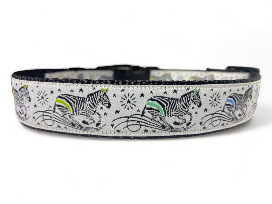 Zebra - Black - White - Dog Collar - 1" Wide - Etsy