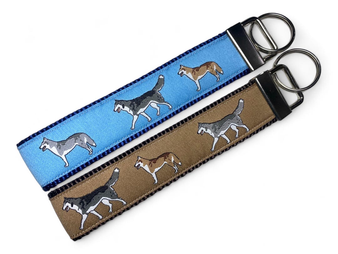Husky - Brown - Key Fob - 5" Looped in Length - 1" Wide - Etsy
