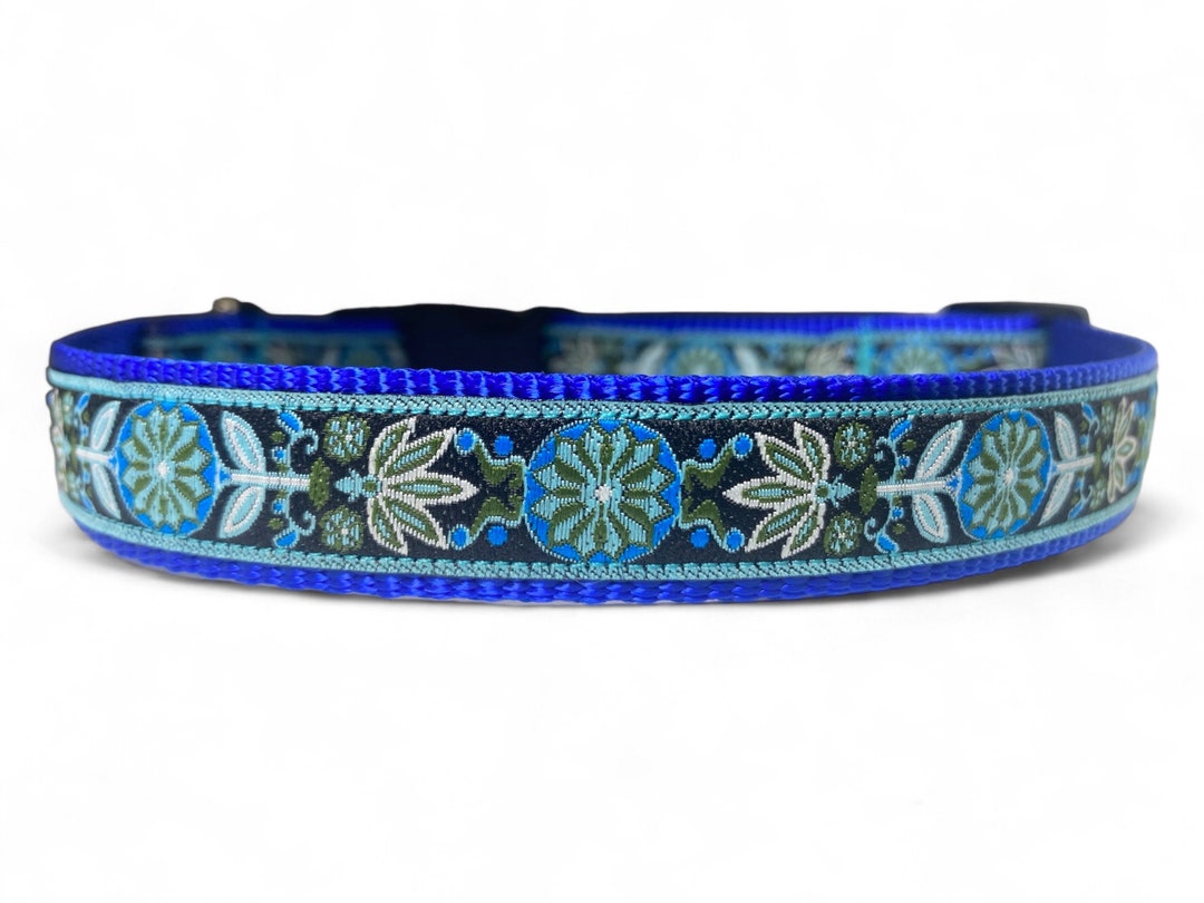 Pinwheel Zinnia - Blue - Dog Collar - 3/4" Width - Etsy