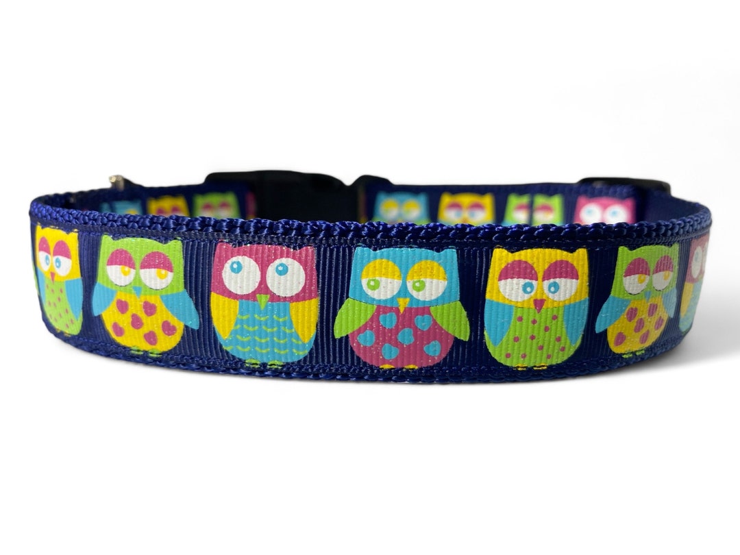 Owl - Navy - Dog Collar - 1" Width - Etsy