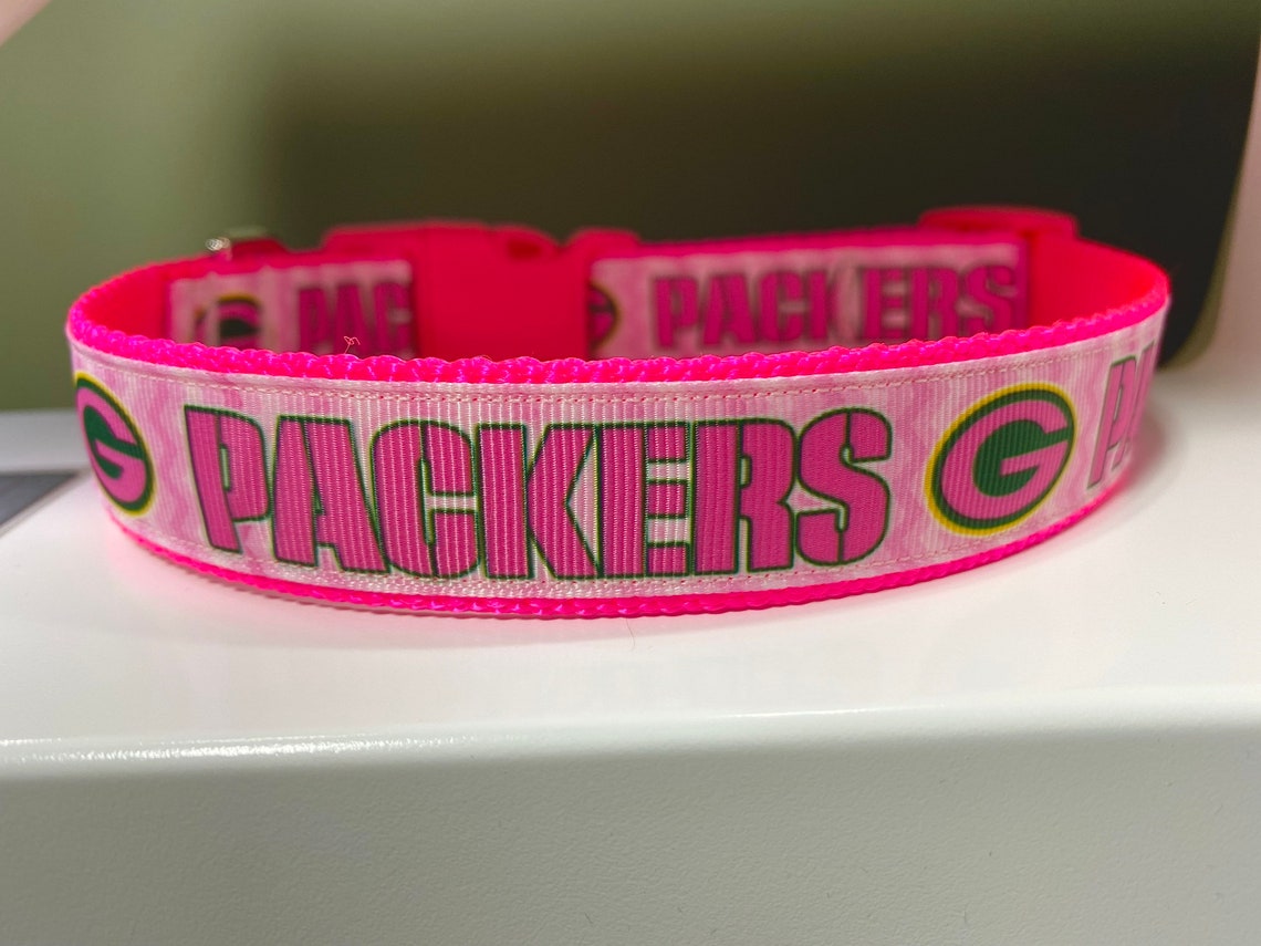 Green Bay Packers Sports Team Football Pink Dog Collar - Etsy