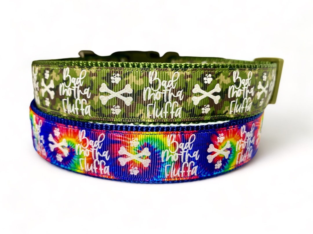Bad Motha Fluffa Camouflage Tie Dye Dog Collar 1 Width - Etsy