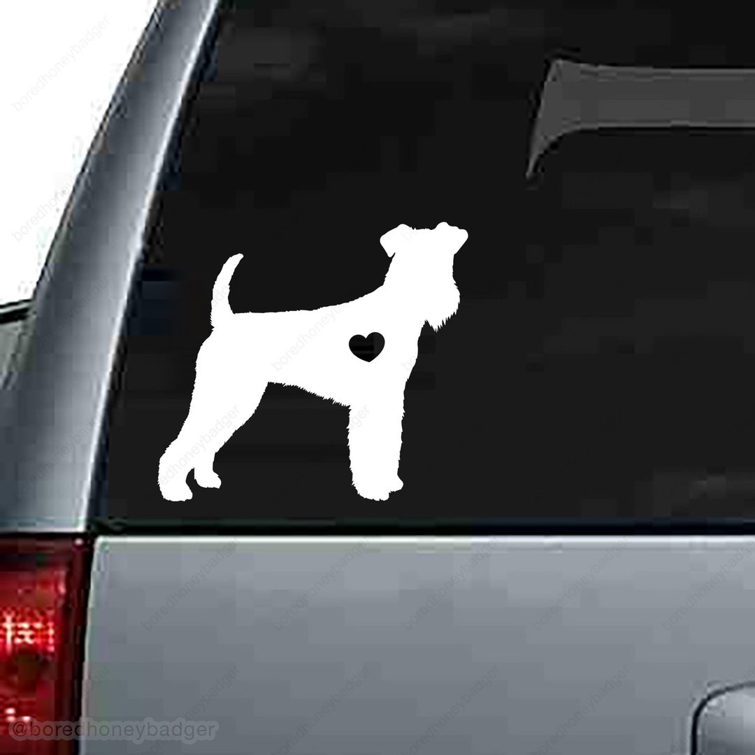 Airedale Decal With Heart Car Laptop Dog Vinyl Sticker - Etsy