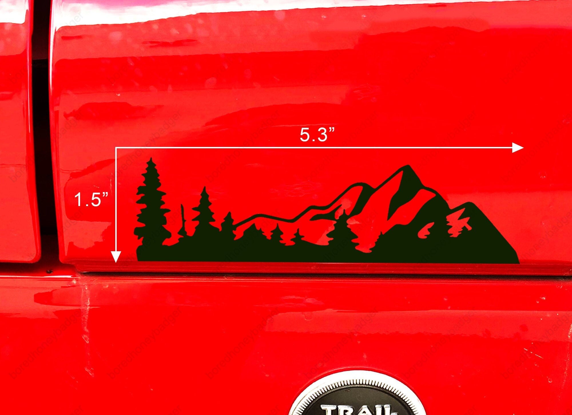 Mountain Decal Mountain With Trees Forest Sticker Adventure - Etsy