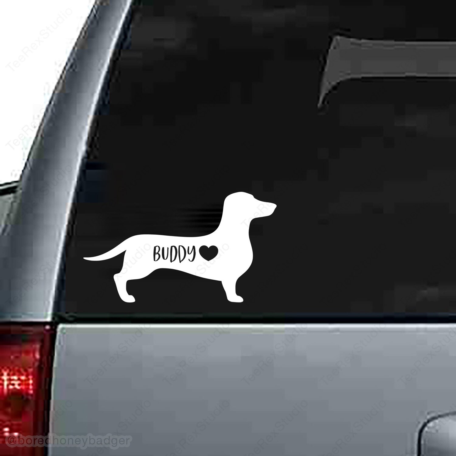 Wiener Dog Dachshund Decal With Heart Car Laptop Dog Vinyl Sticker - Etsy