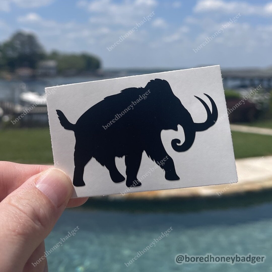 Wooly Mammoth Sticker | Car Window Decal | Vinyl Tumbler Decal ...