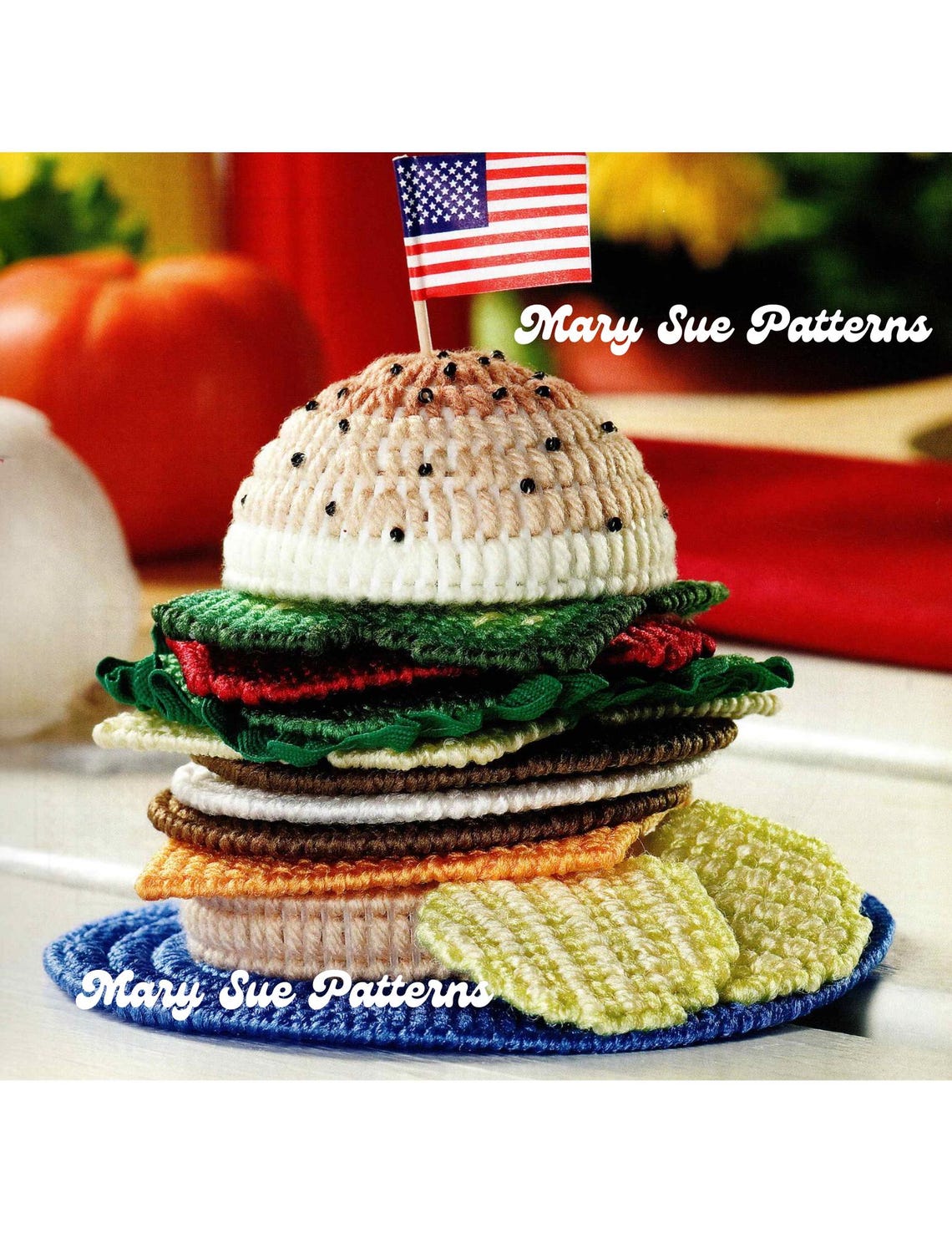 Burger Coaster Set Plastic Canvas PDF Digital Pattern - Summer ...