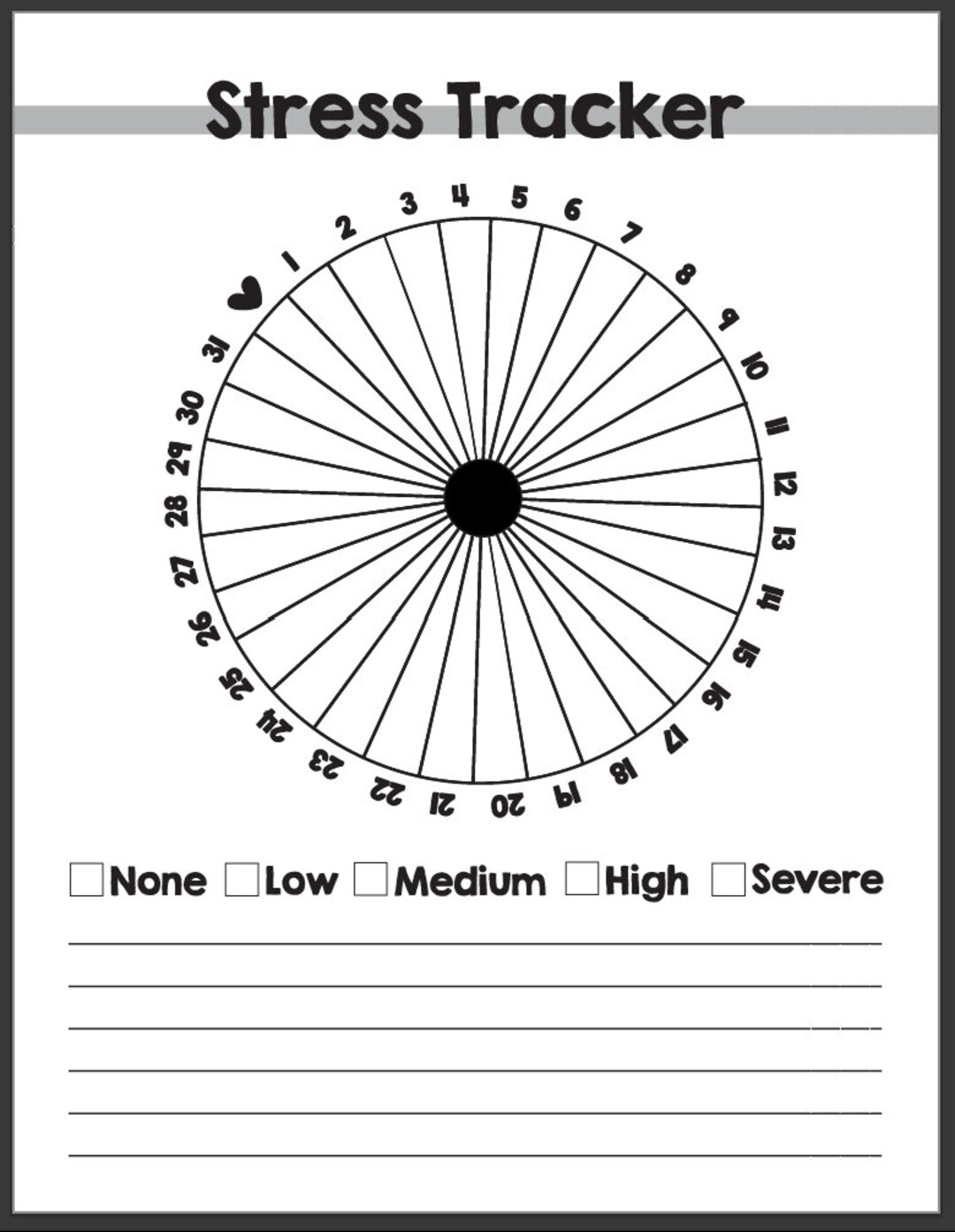 Circle Stress Tracker - Etsy