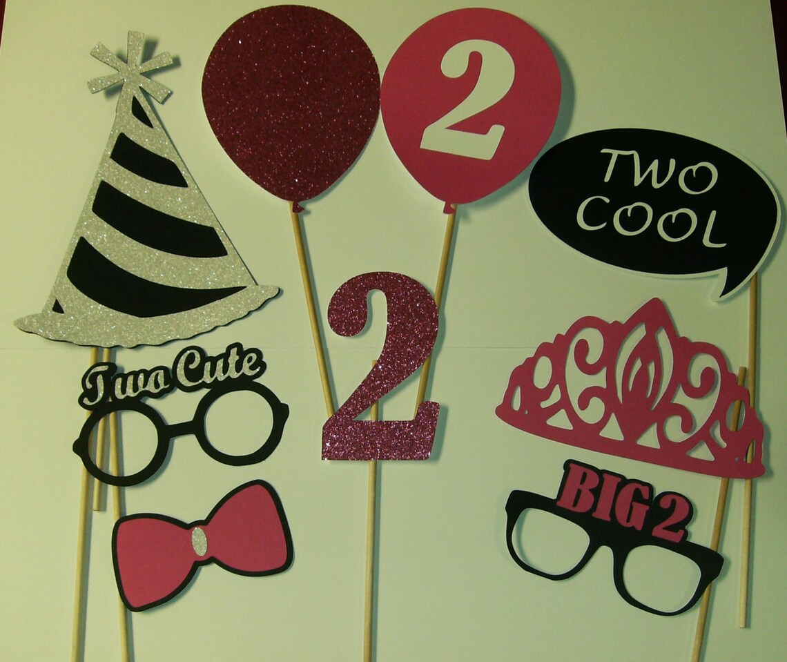 2nd Birthday Photo Prop /two Cool/ Two Cute / Party Hat / Pink | Etsy