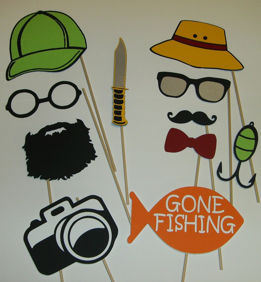 Fishing Party Photo Props / Gone Fishing / Life Jacket / Fishing Pole ...