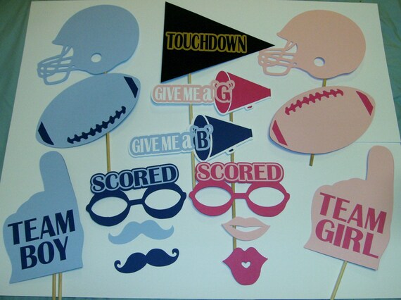 Gender Reveal Photo Props / Team Boy / Team Girl / Football / - Etsy