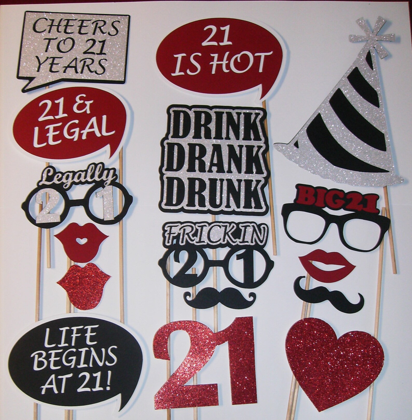 21st Birthday Photo Prop / Drink Drank Drunk / Legal 2207D | Etsy