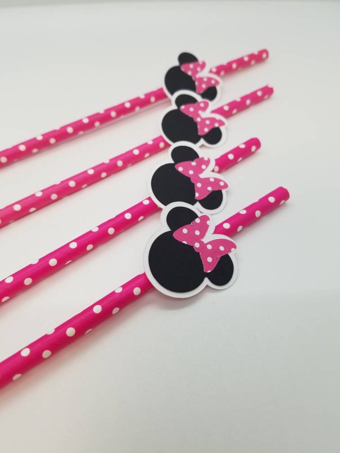 12 Minnie Mouse Paper Straws Photo Prop Birthday Party Baby - Etsy Sweden