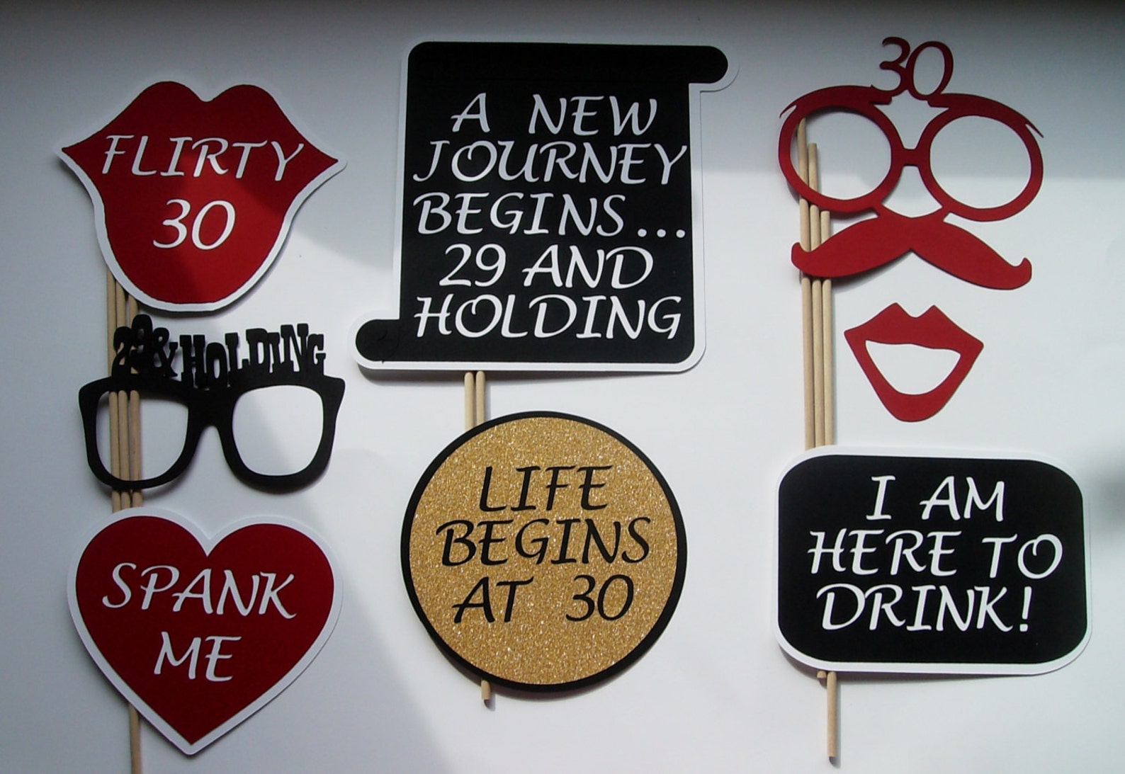 30th Birthday Photo Prop 29 and Holding Life Begins Masquerade - Etsy