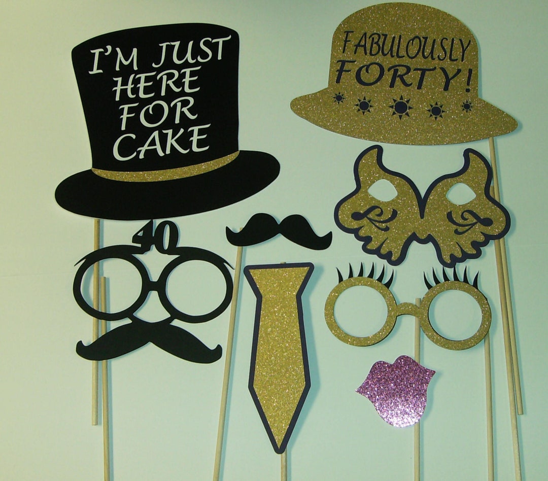 40th Birthday Photo Prop / Fabulously 40 / Here for Cake 2218D - Etsy