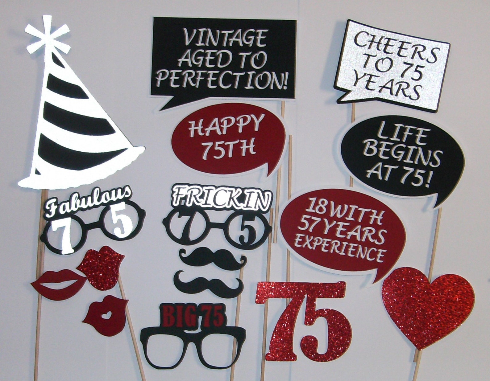 75th Birthday Photo Prop / Fabulous 75 / Cheers to 75 Years - Etsy