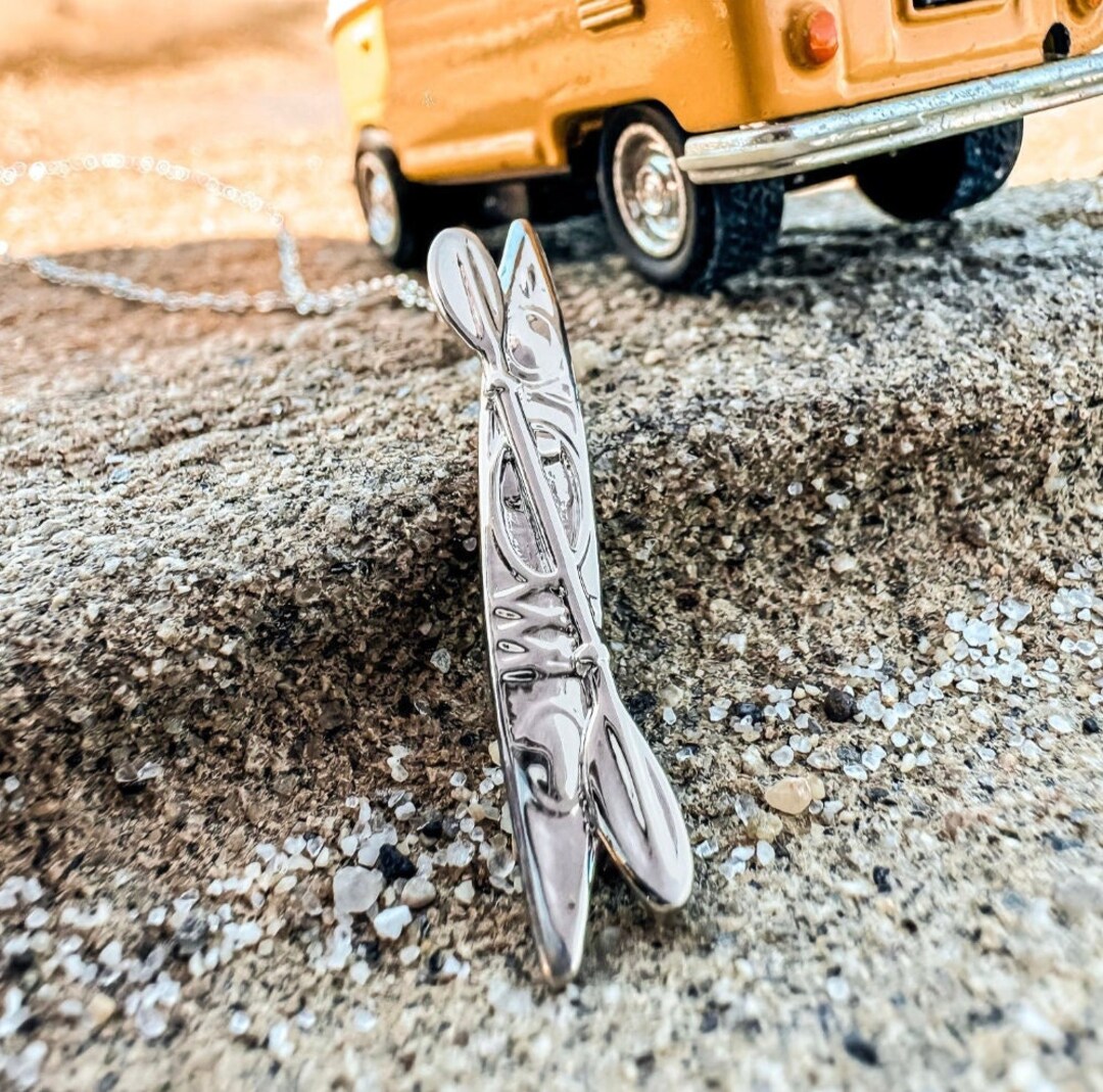 Kayak Charm Necklace With an Adjustable Chain, Kayak Pendant, Sports ...