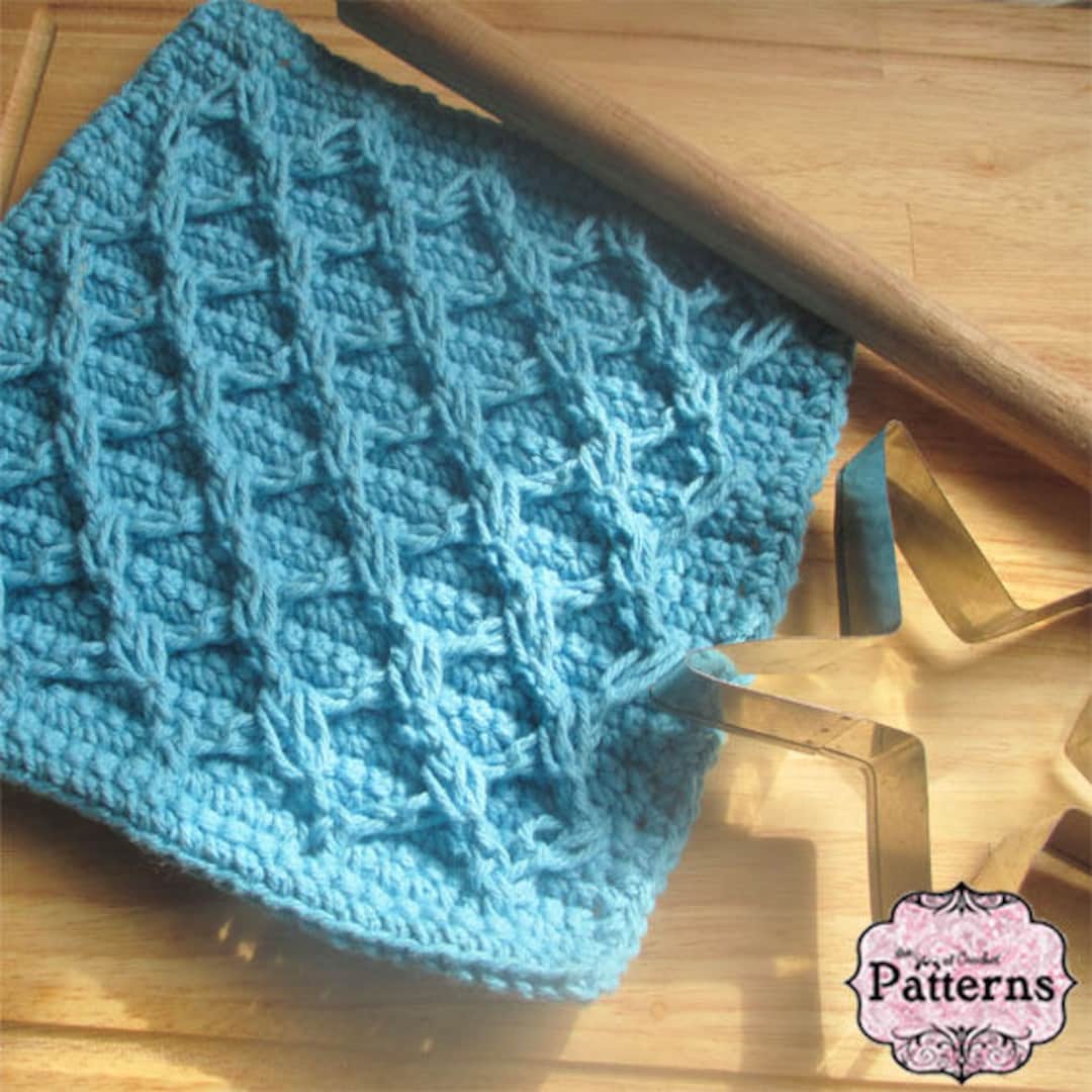 CROCHET PATTERN Diamond Cable Dishcloth - Etsy