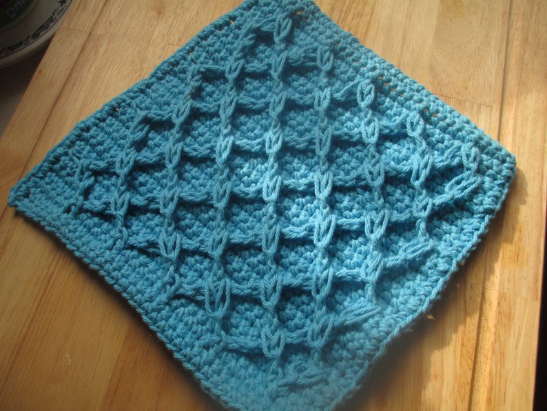CROCHET PATTERN Diamond Cable Dishcloth - Etsy