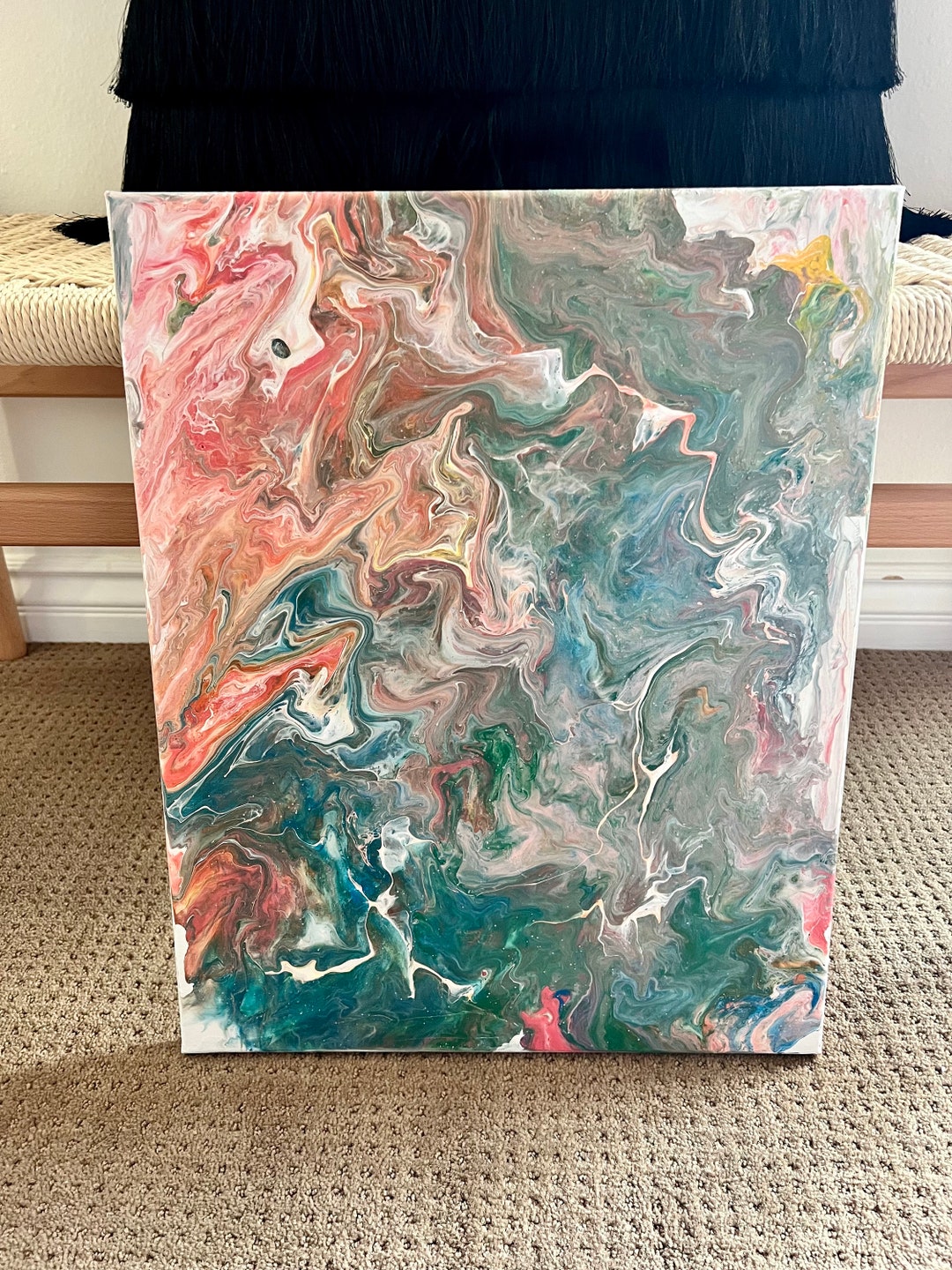 Original Art, Acrylic Pouring, ROYGBIV - Etsy