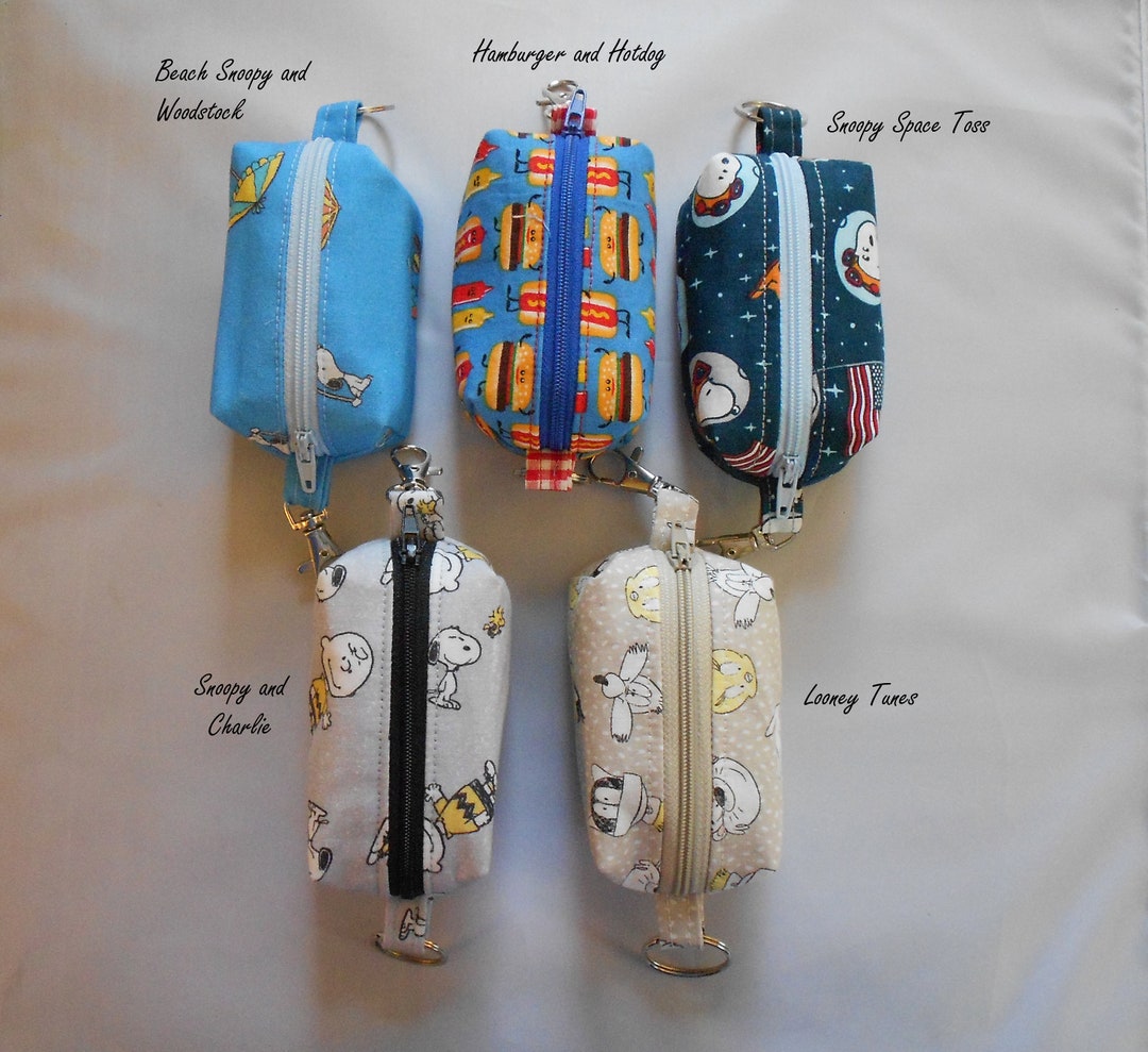 Boxy Key Chain Pouch, Snoopy, Looney Tunes, Hamburger/hotdog, Holds the ...