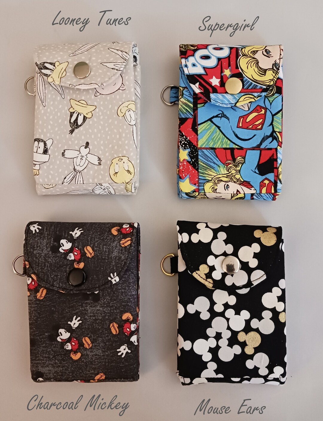 Expandable Card Wallet, Choice of Theme Fabrics, Snap Flap, Holds 20 ...