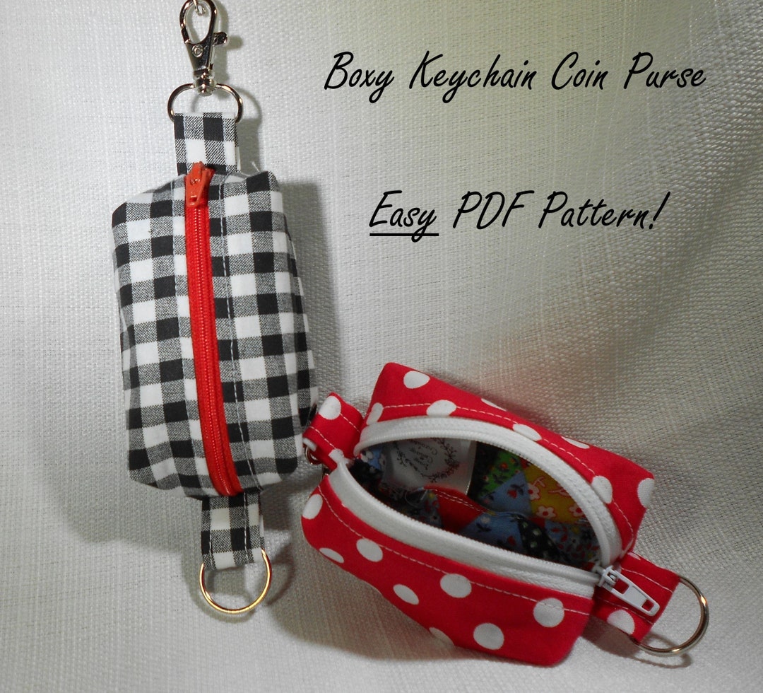 Easy Boxy Keychain Coin Purse Step by Step PDF Sewing Pattern, Small ...