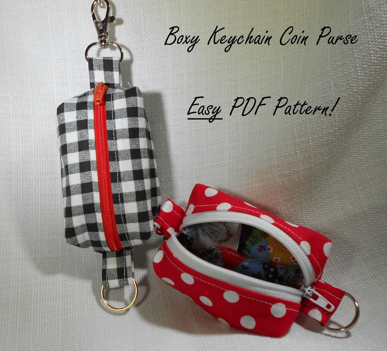 Easy Boxy Keychain Coin Purse Step by Step PDF Sewing Pattern, Small ...