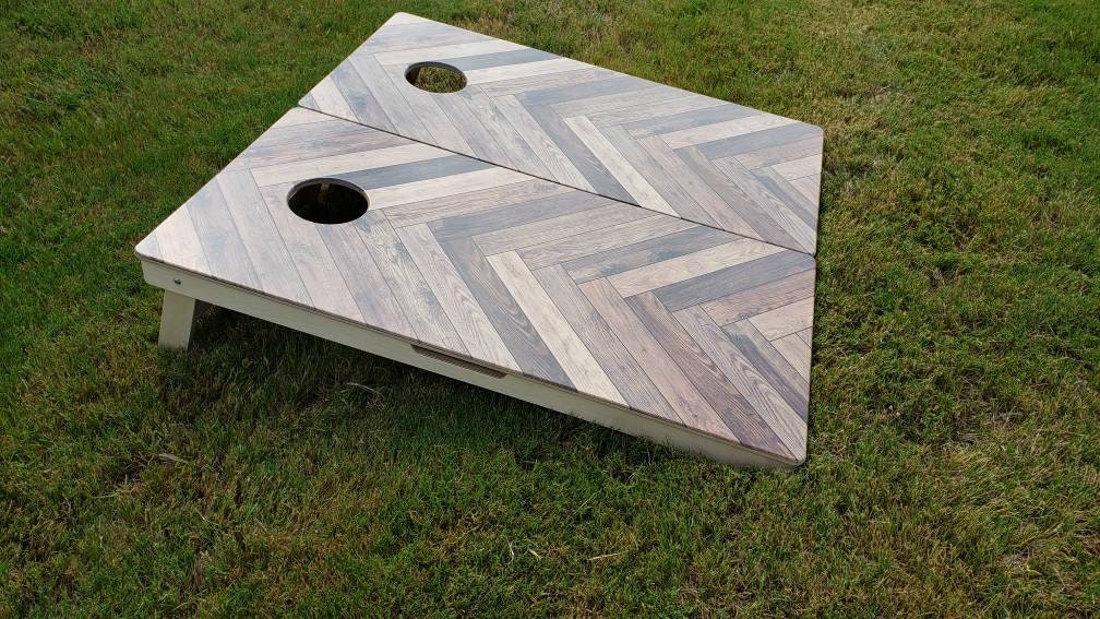 Herringbone Printed on to the Cabinet Grade Plywood - Cornhole Boards ...