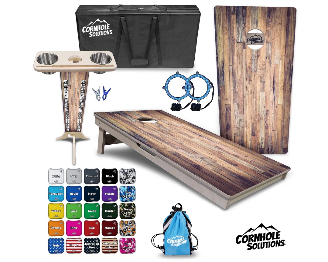 Tournament Cornhole Bundle Options - Barnwood Planks - 2'x4' Regulation ...