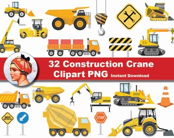 CONSTRUCTION TRUCKS Digital Clipart Set Imagenes | Etsy