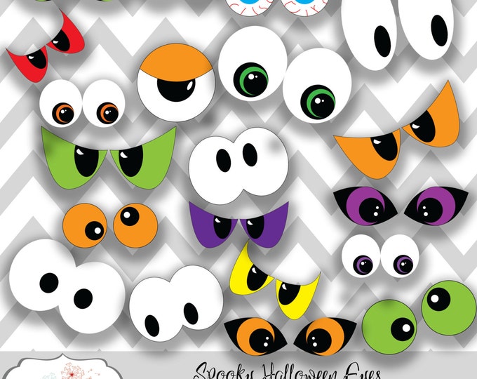Spooky Halloween Eyes Clip Art 20 Pngs 300 Dpi INSTANT | Etsy