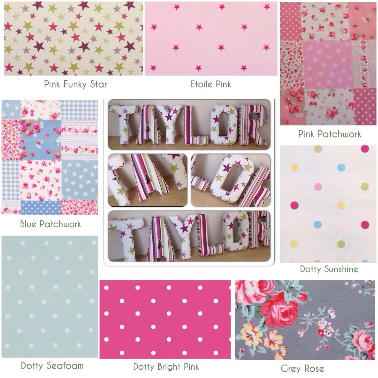 Fabric Letters, Wall Letters, Nursery Decor, Baby Gift, New Baby, Baby ...