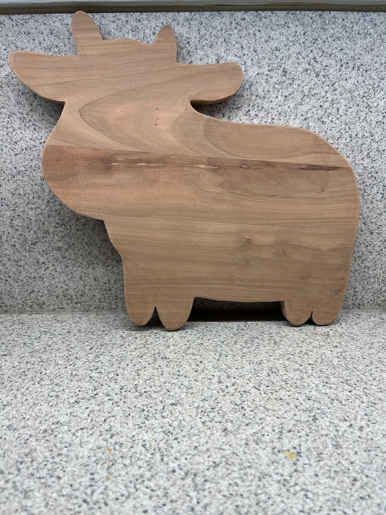 Wooden Cow From Walnut Wood Craft Cutting Board Decoration - Etsy