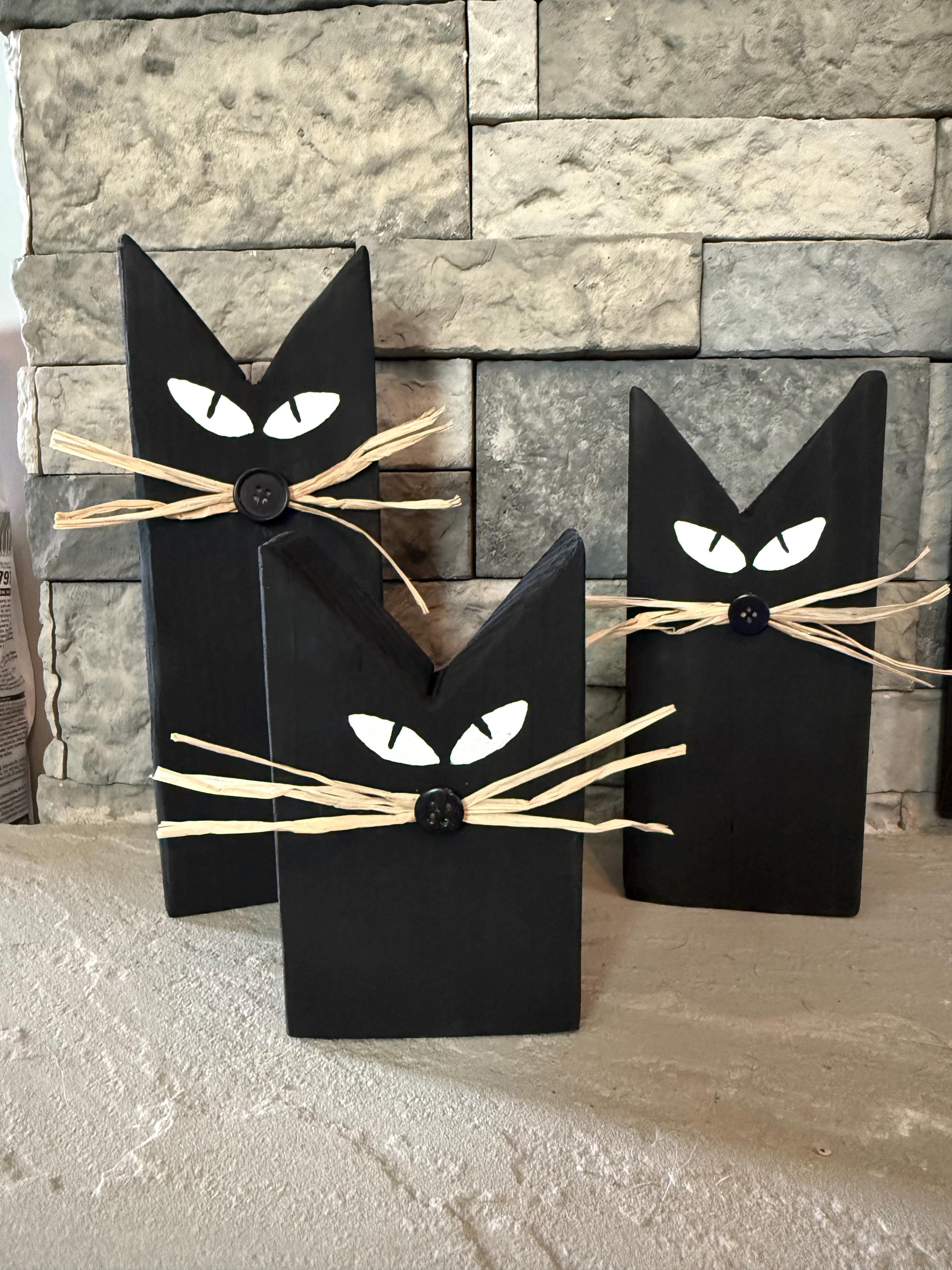 Black Cat Halloween Mantle Decor - Etsy