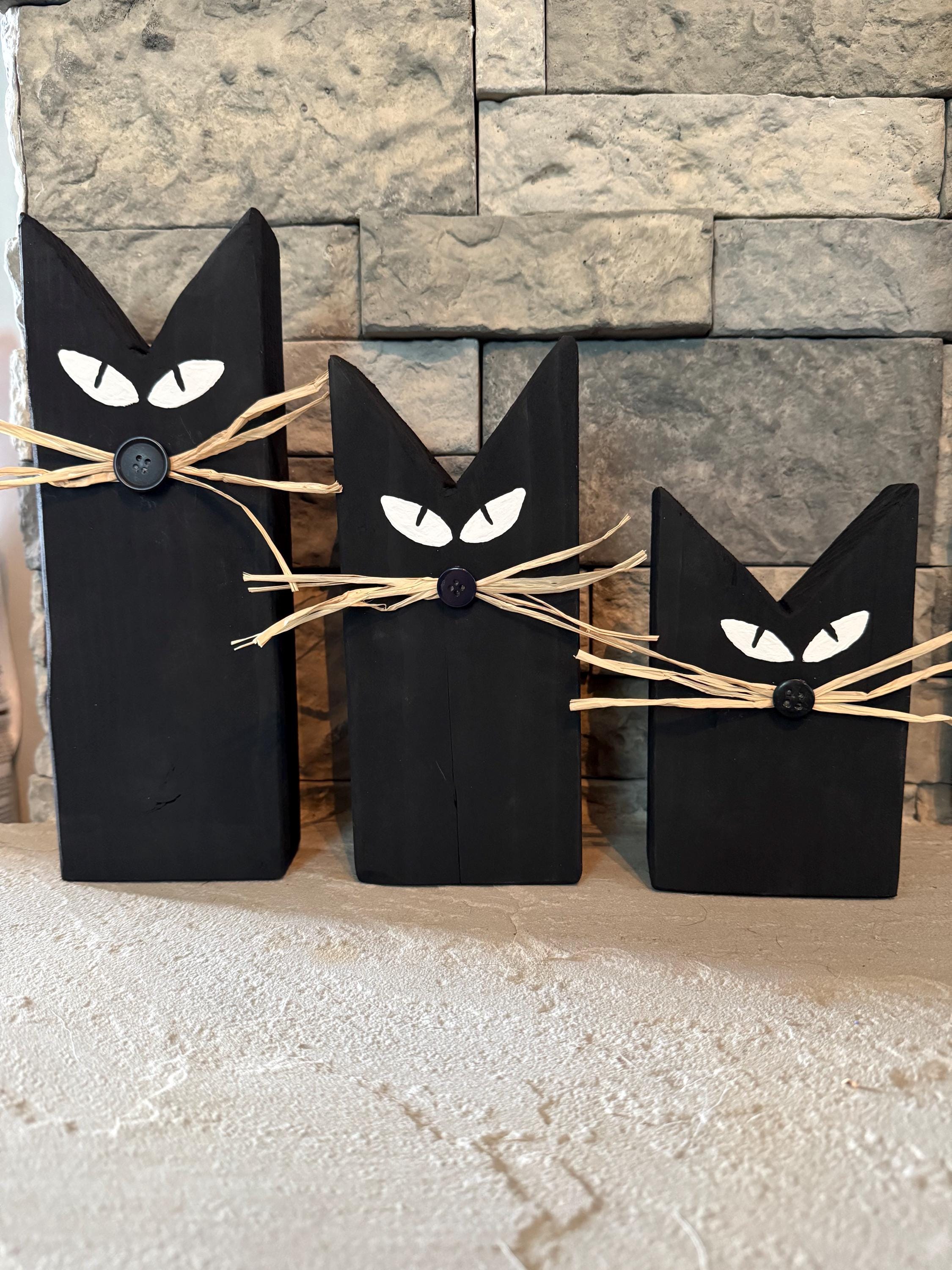 Black Cat Halloween Mantle Decor - Etsy