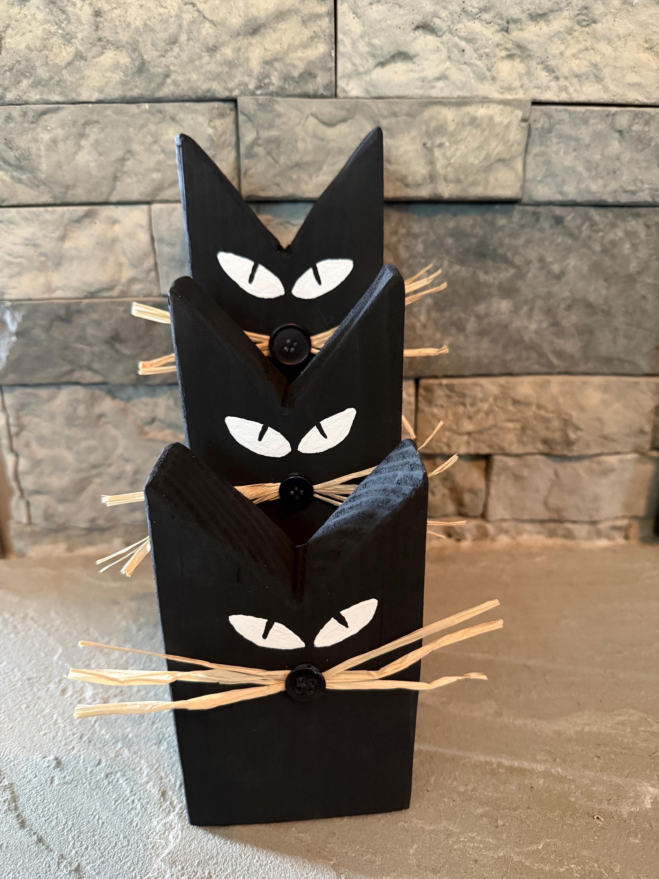 Black Cat Halloween Mantle Decor - Etsy