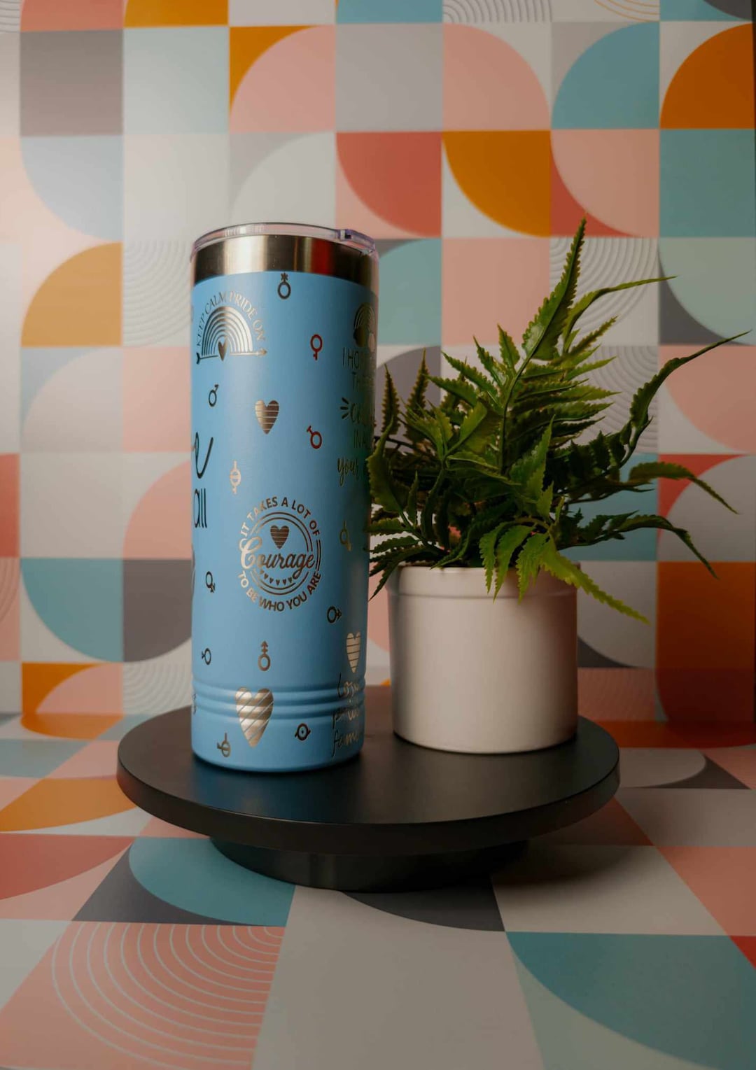 Pride Laser Engraved Tumbler With Handle, Love Above All, LGBTQIA Gifts ...