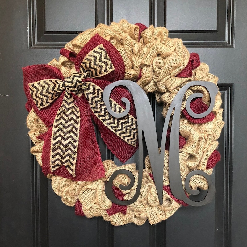 Burlap Monogram - Etsy