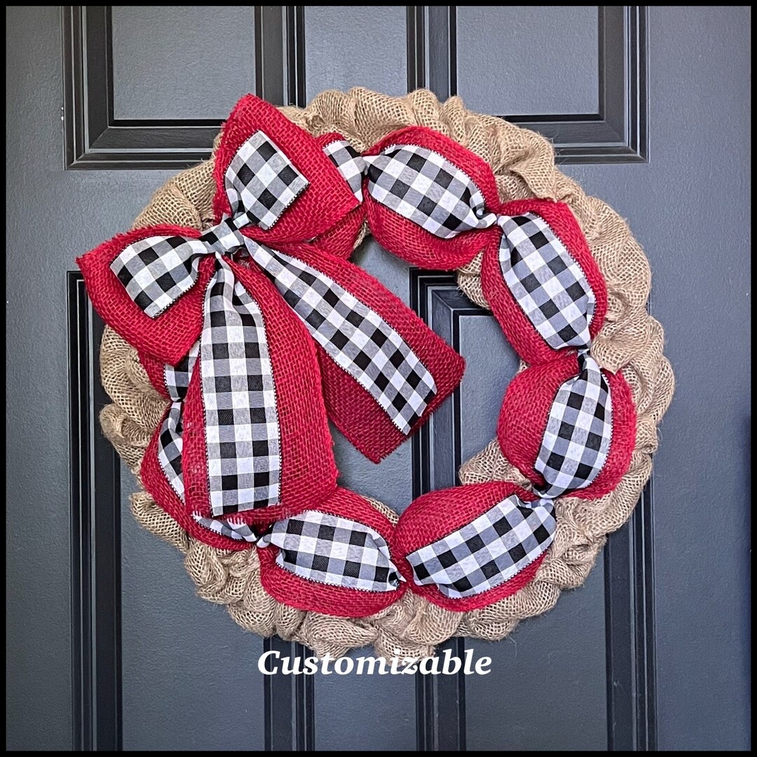 Burlap Wreath for Front Door, Monogram Wreath, Initial Wreath Decor ...