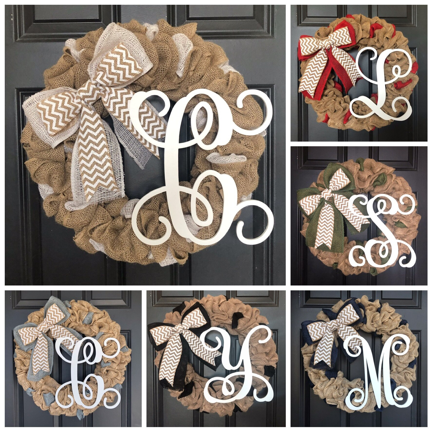 Initial Front Door Wreathmonogram Wreath for Front Door | Etsy