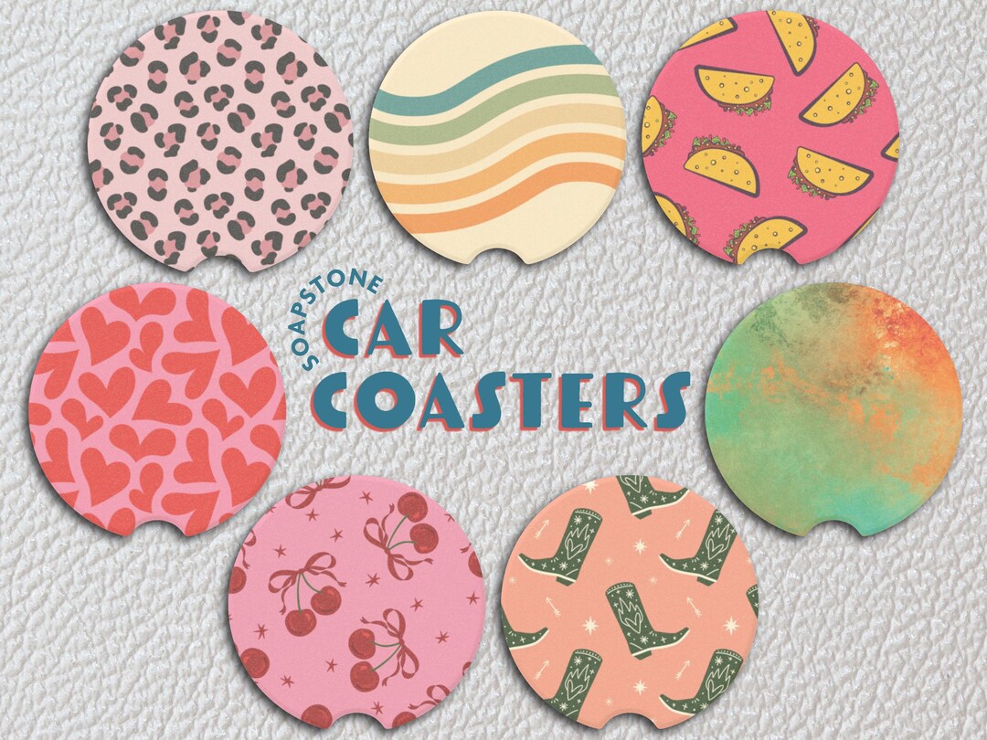 Cute Car Cupholder Coasters, Custom Car Coasters, Personalized Car Gift ...