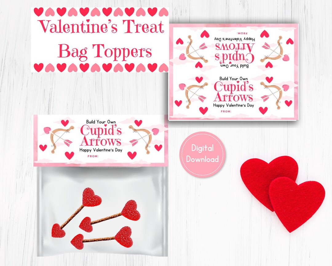 Printable Valentine, Treat Bag Topper, Valentine's Day Activity, Kids ...