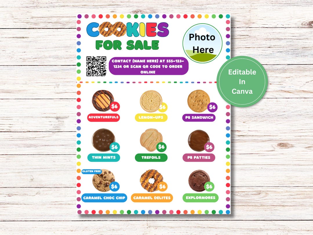 2026 Editable ABC Cookie Flyer Template, QR Code Cookie Menu, Ready to ...