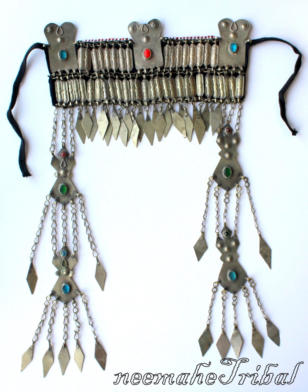 Vintage Turkmen Wedding Headpiece GAASHBAAGH, ATS Header, Tribal Style ...