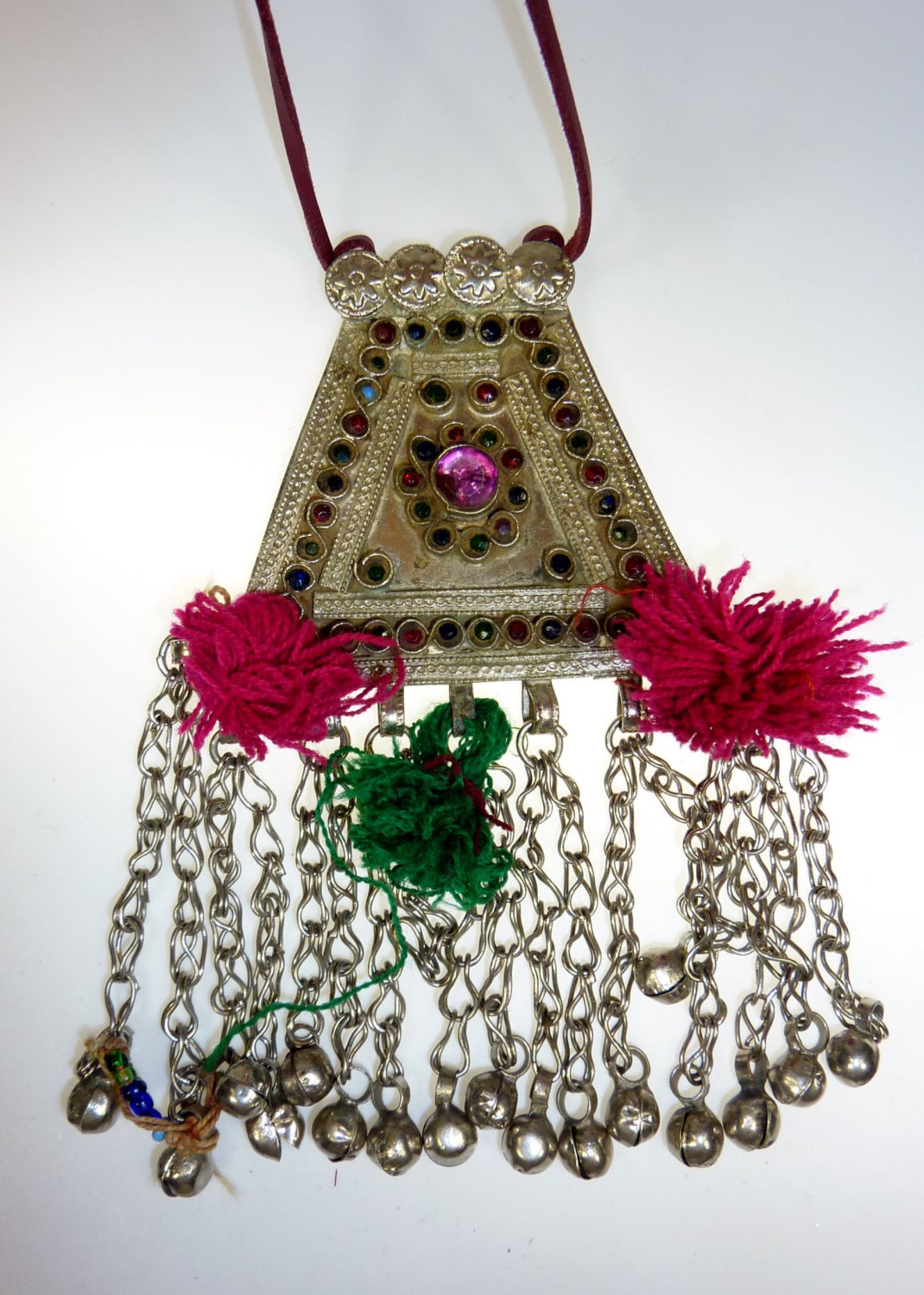 Traditional Vintage Kuchi Tribal Pendant With Pompons and | Etsy